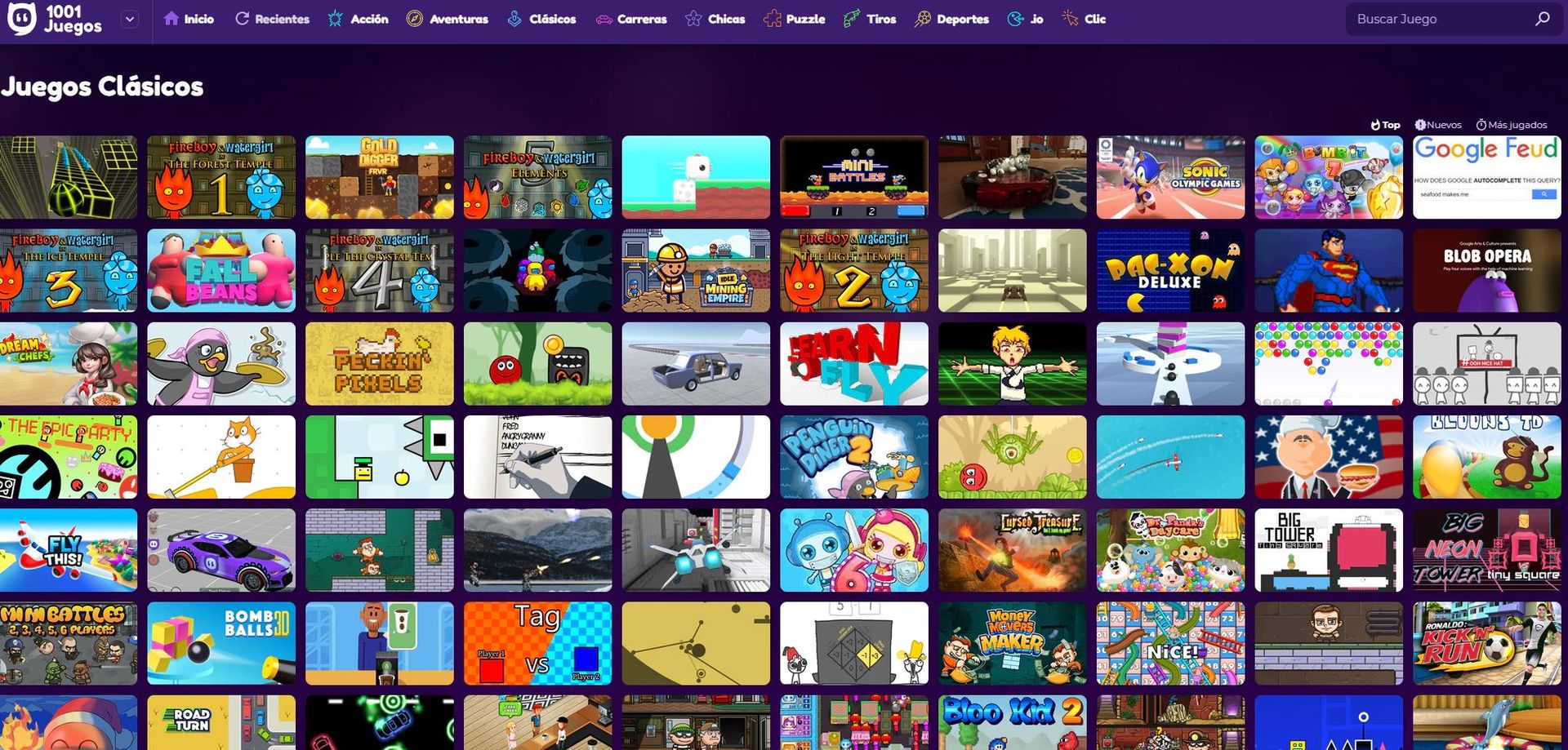 Las 20 mejores páginas web para jugar online a cientos de miles de ...