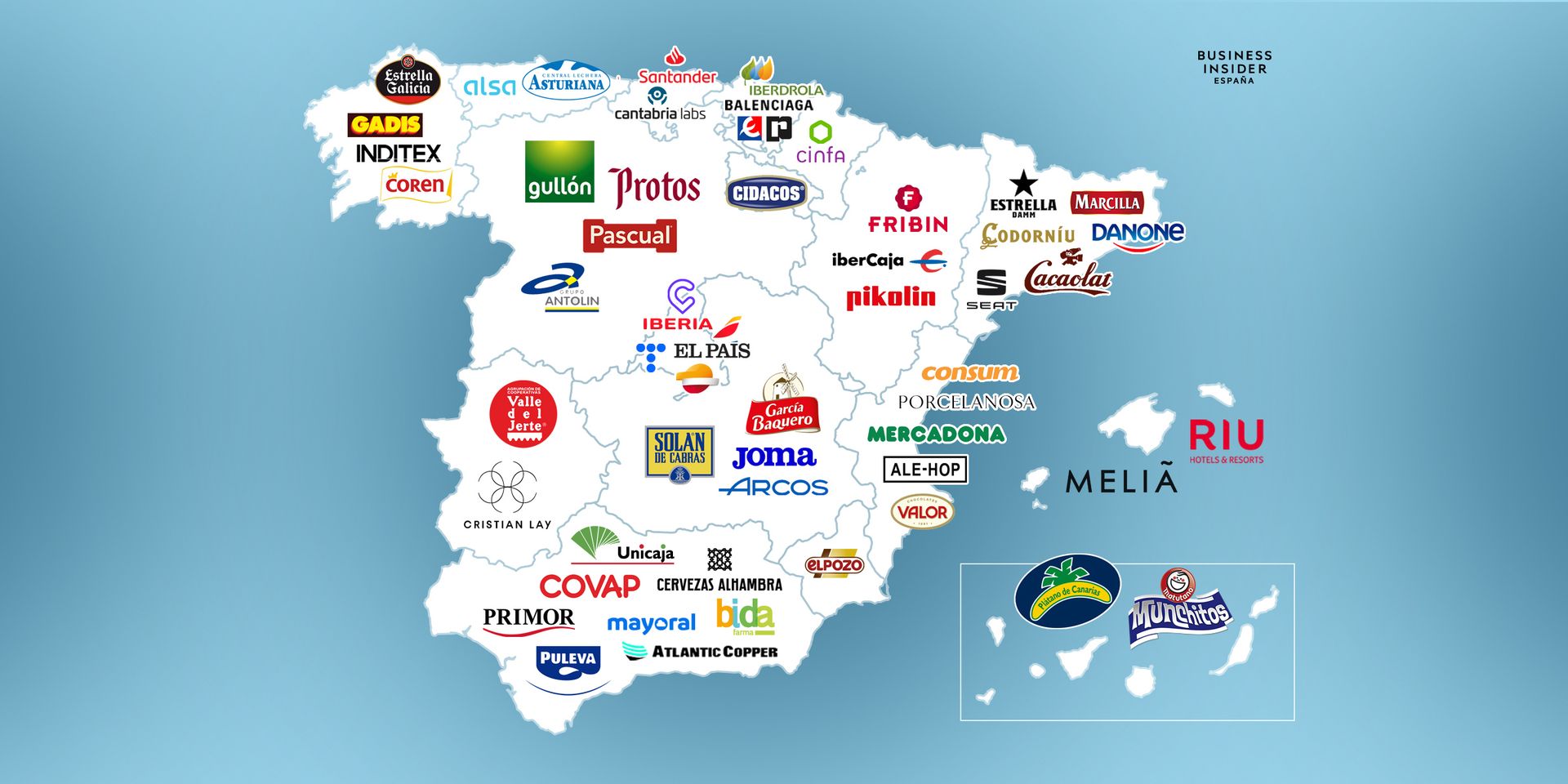 El mapa de las marcas más famosas de cada comunidad autónoma