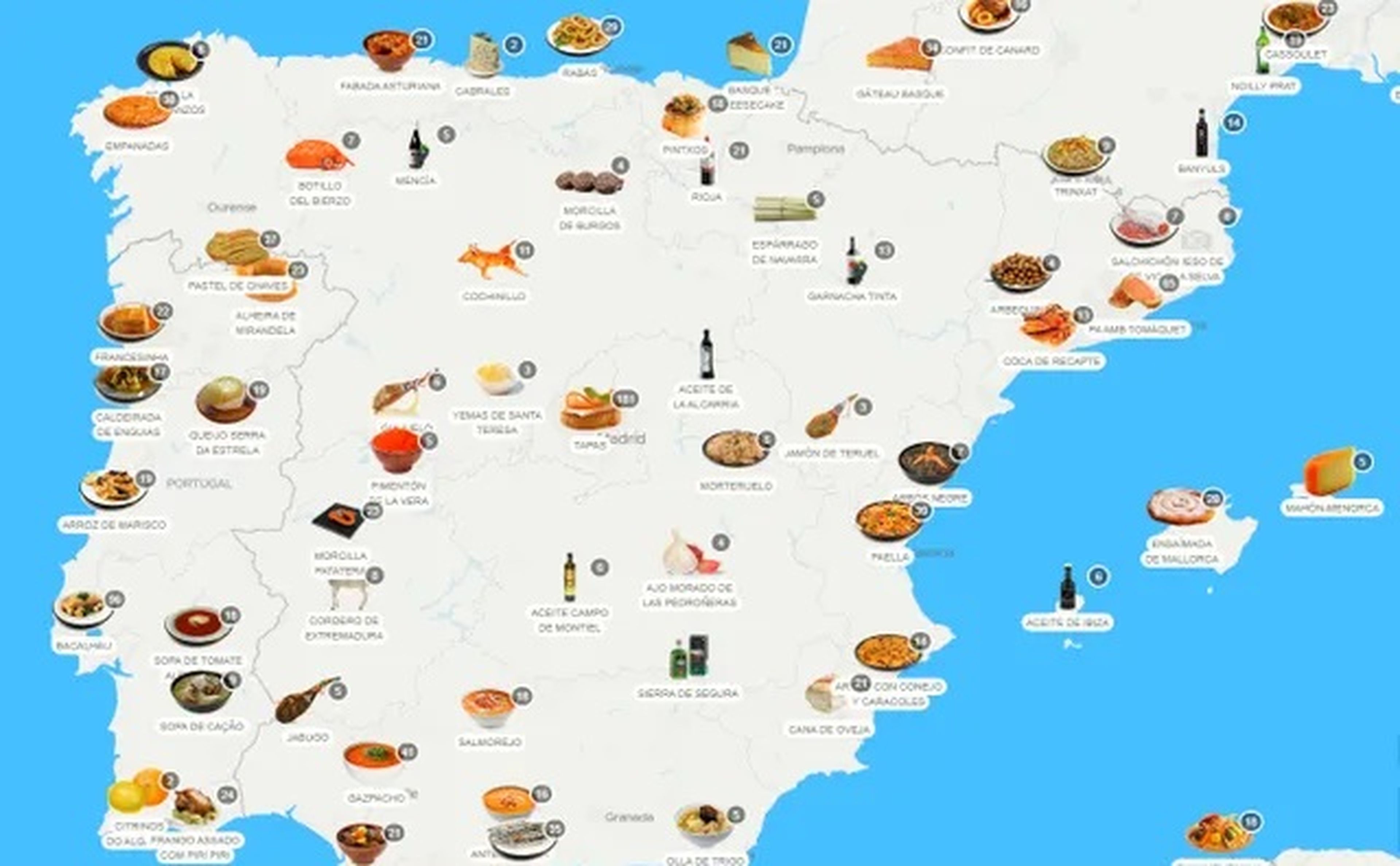 El increíble mapa con los mejores platos típicos de cada lugar del mundo