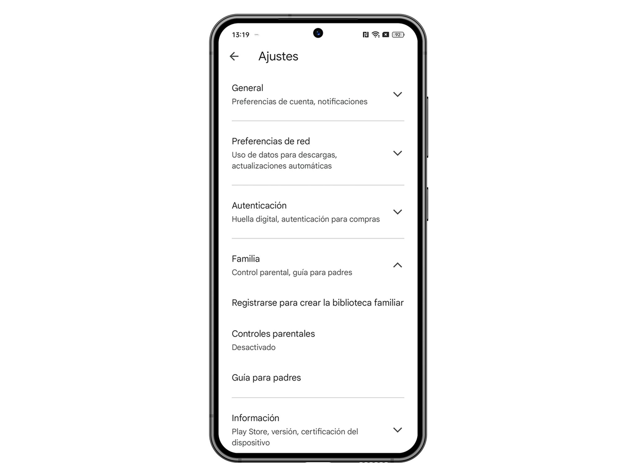Cómo activar el control parental en Google Play para Android