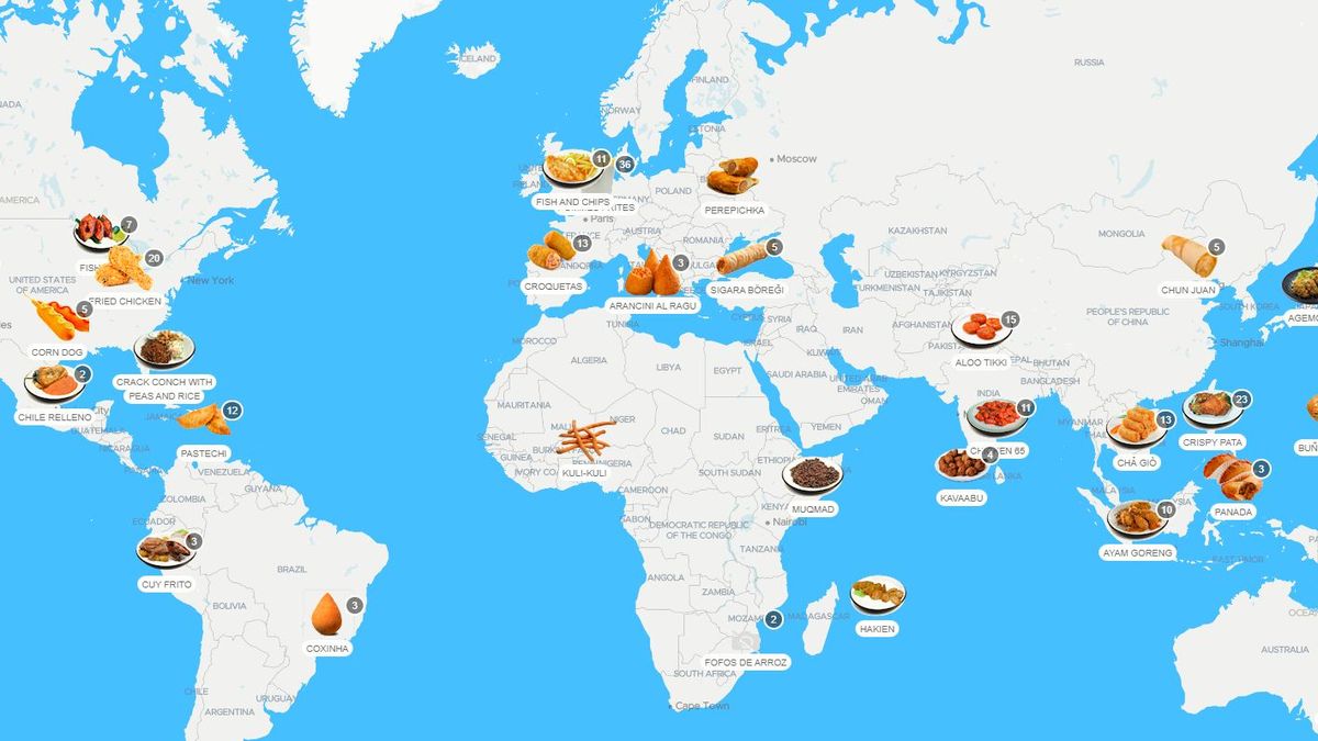 De las croquetas al fish and chips: el mapa con los platos fritos más ...