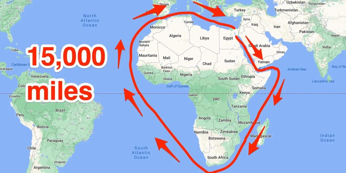 La Ruta Alternativa De Los Barcos Atascados En El Canal De Suez Business Insider España